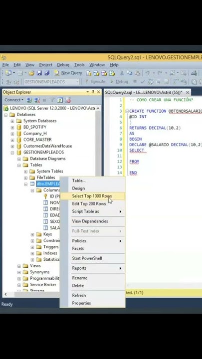👩🏻‍💻Funciones en Sql Server #sistemas #analisis #datascience #sqlserver #shorts - YouTube
