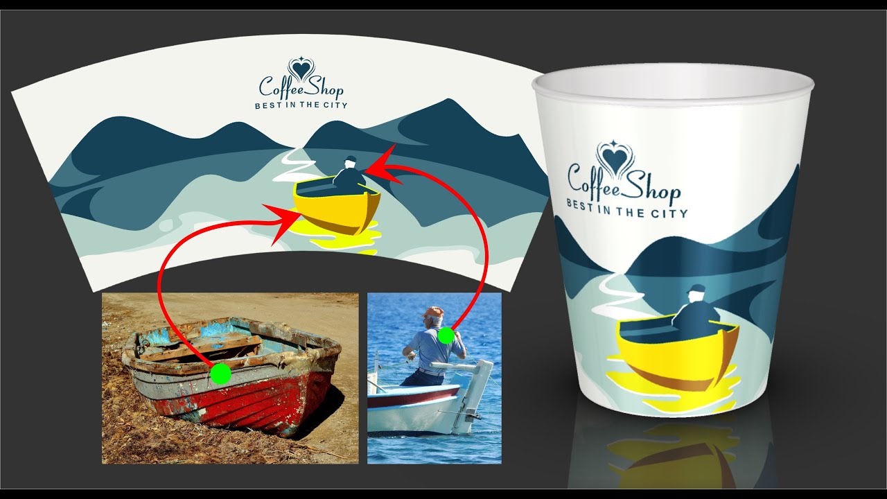 Image to Vector | Paper cup Sleeve Design | COFFEE CUP | ( CorelDraw ...
