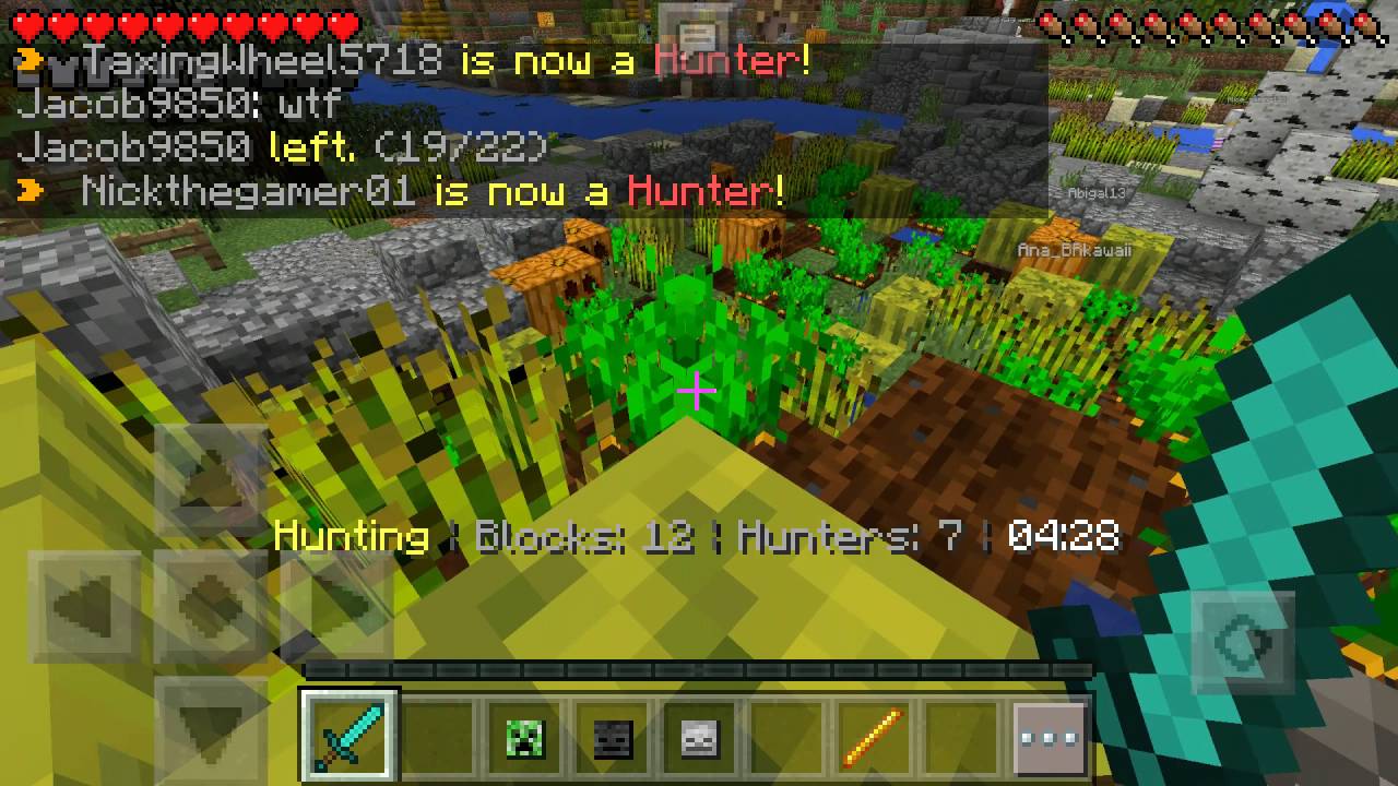 Mcpe block hunt server play!! HACKERS!?! - YouTube