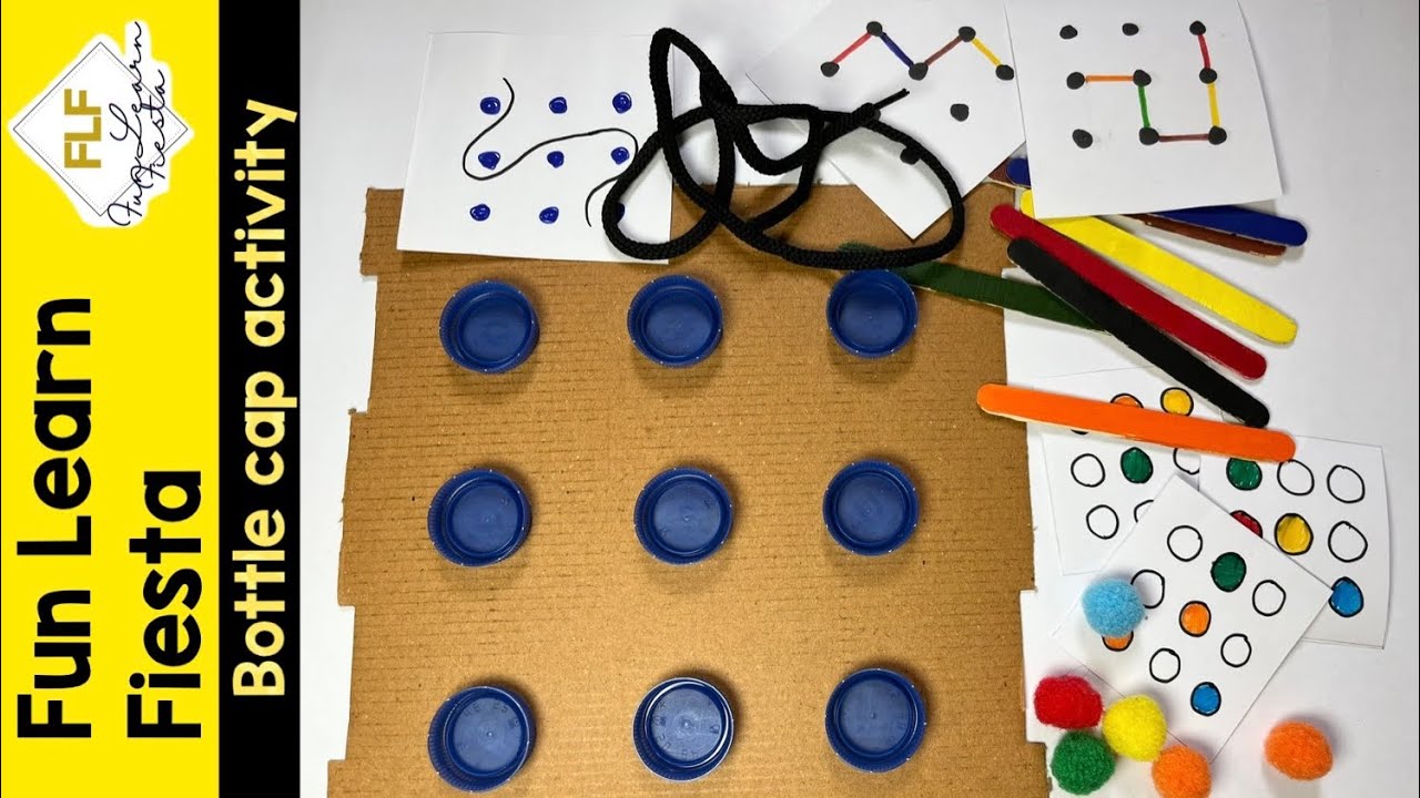 3 in one board games - play and learn with bottle caps #kidsactivities ...