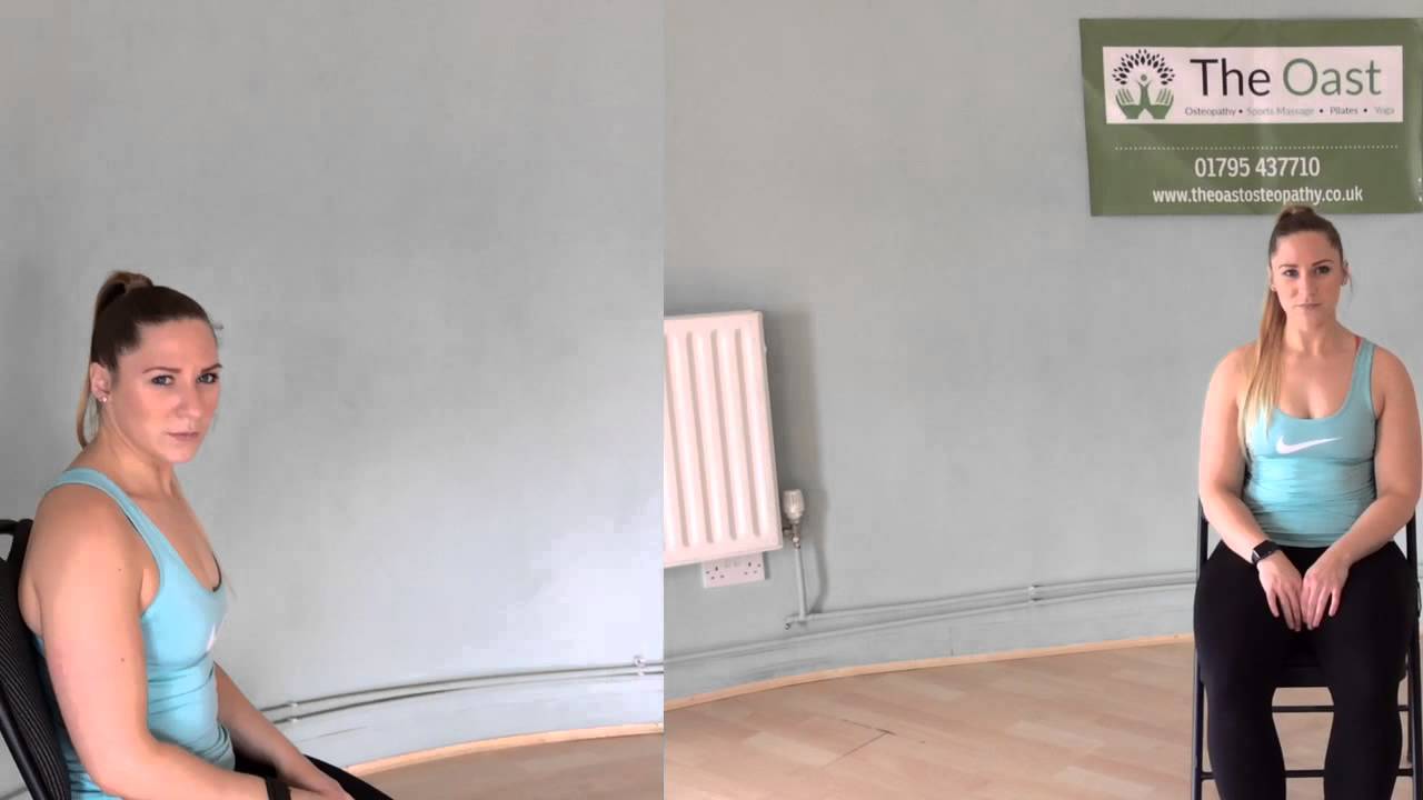 sitting neck stretch - YouTube