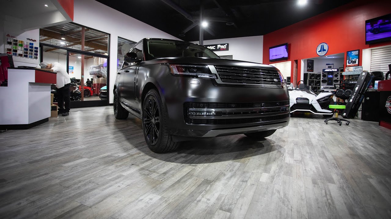 Range Rover with Satin Black Vinyl Wrap & Ceramic Pro - YouTube