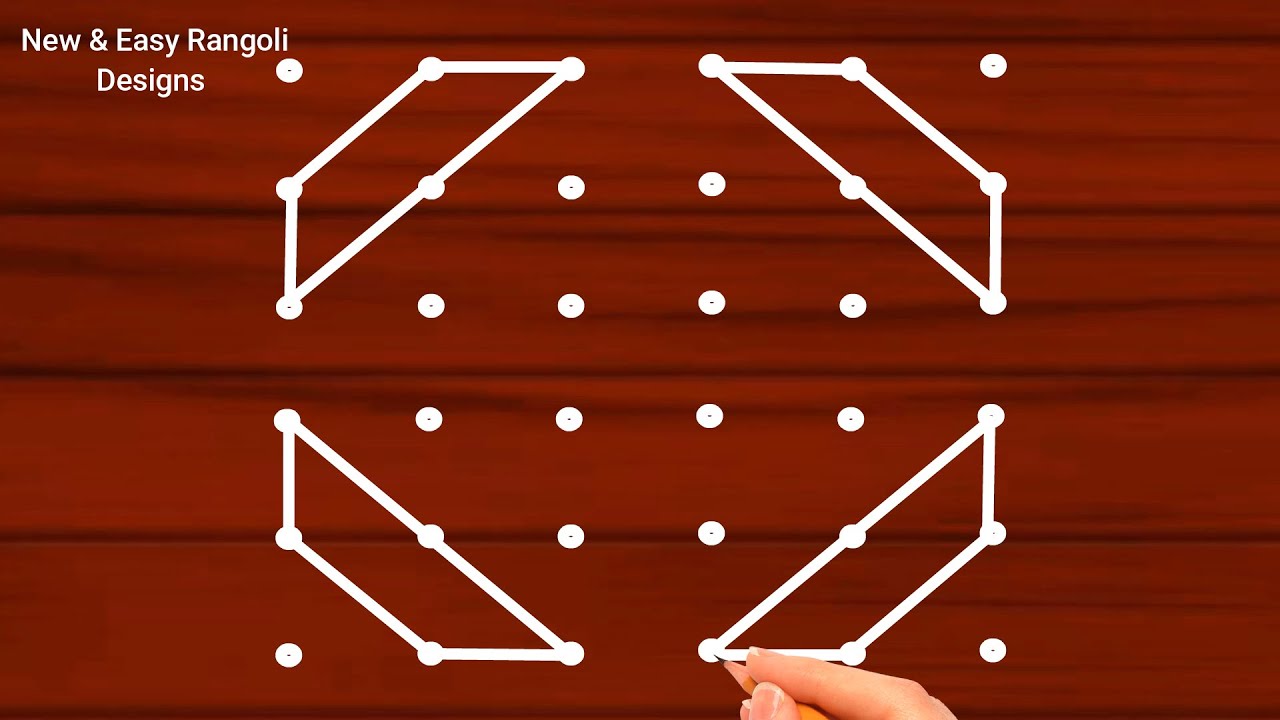 Very Easy Rangoli designs | 6*6 dots rangoli designs | daily rangoli ...