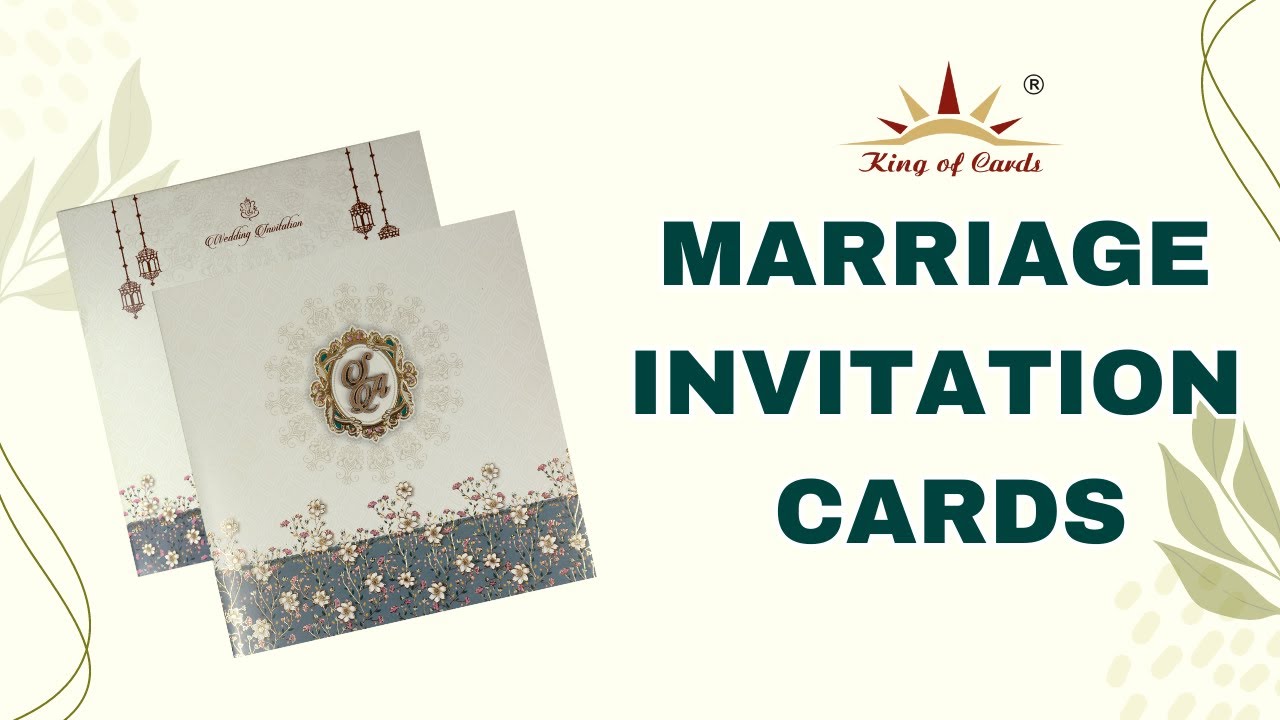 Ivory Floral Design Box Invitation Card - KRB08100 - YouTube