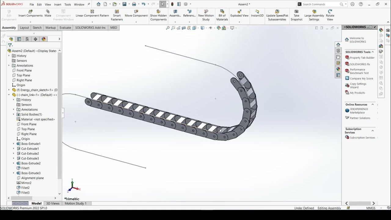 Energy Chain Modelling using the Chain Component Pattern in SolidWorks ...