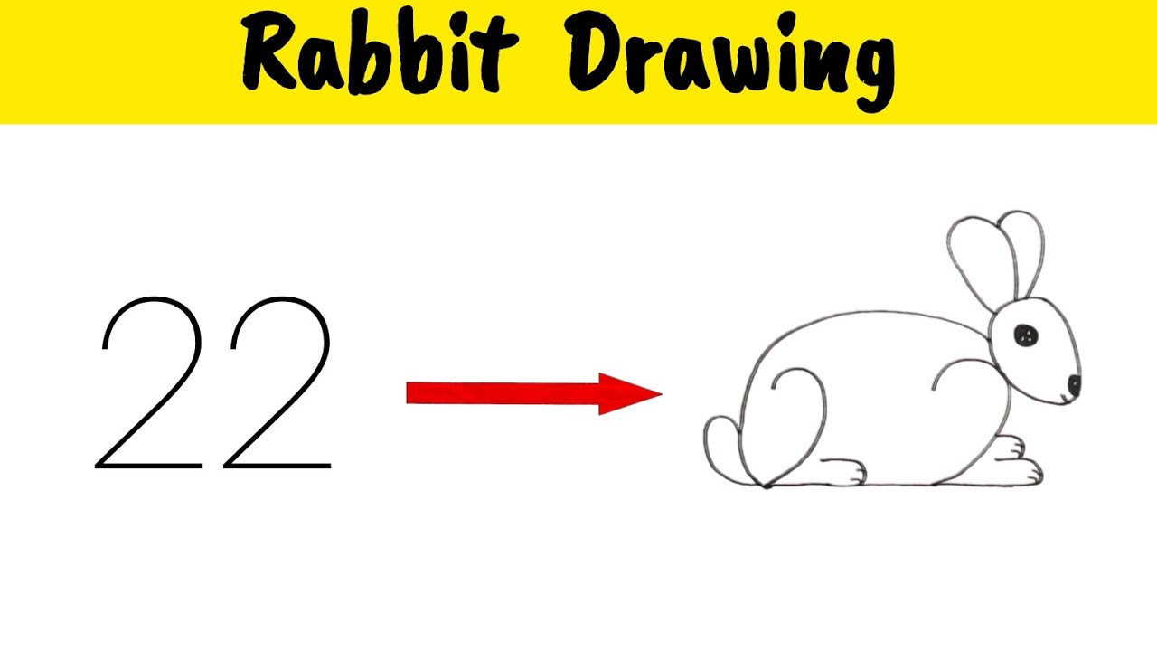 Rabbit Drawing | How to Draw Rabbit Step by Step Easy | Rabbit Drawing ...