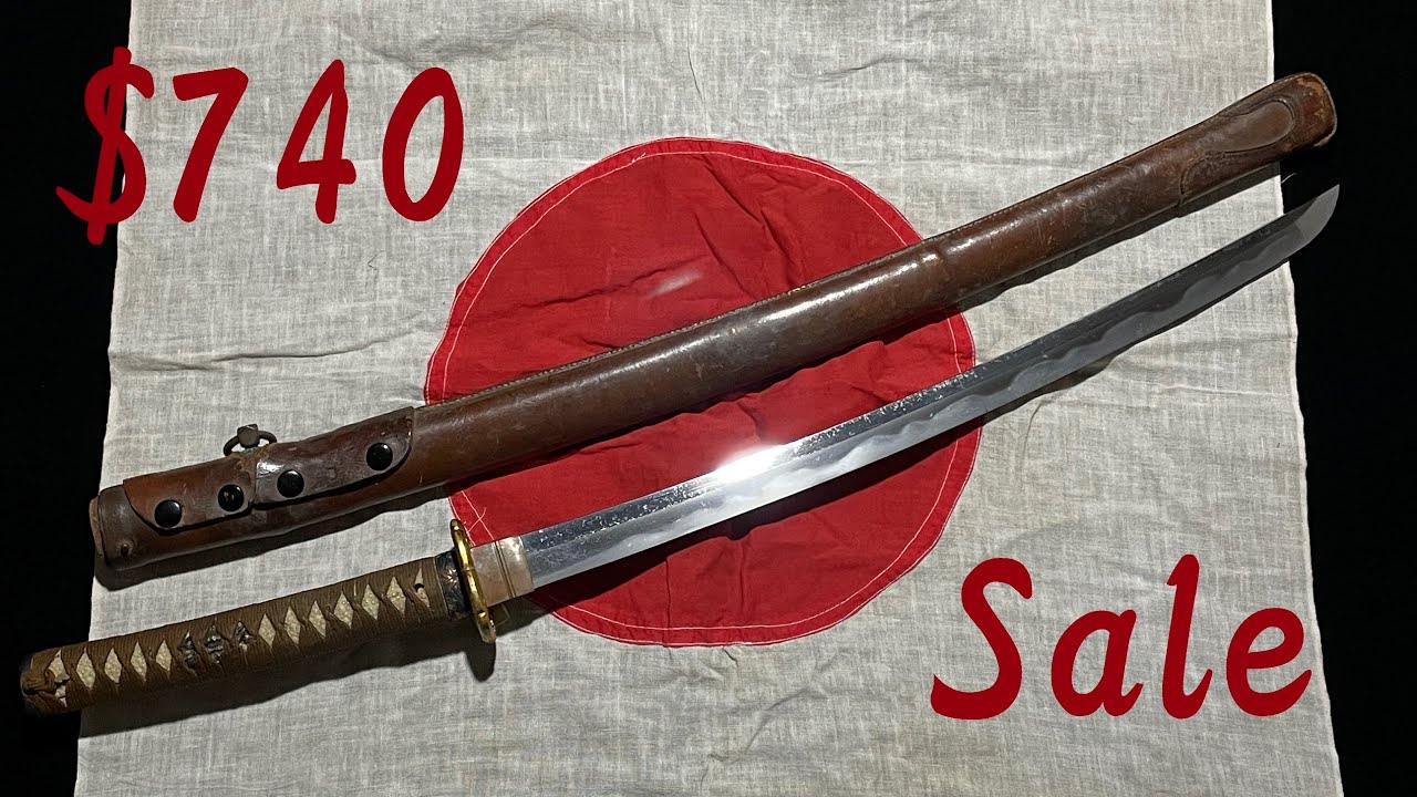 WW2 Signed GUNTO Leather Scabbard, by Minamoto Tadayuki, Japanese Army ...