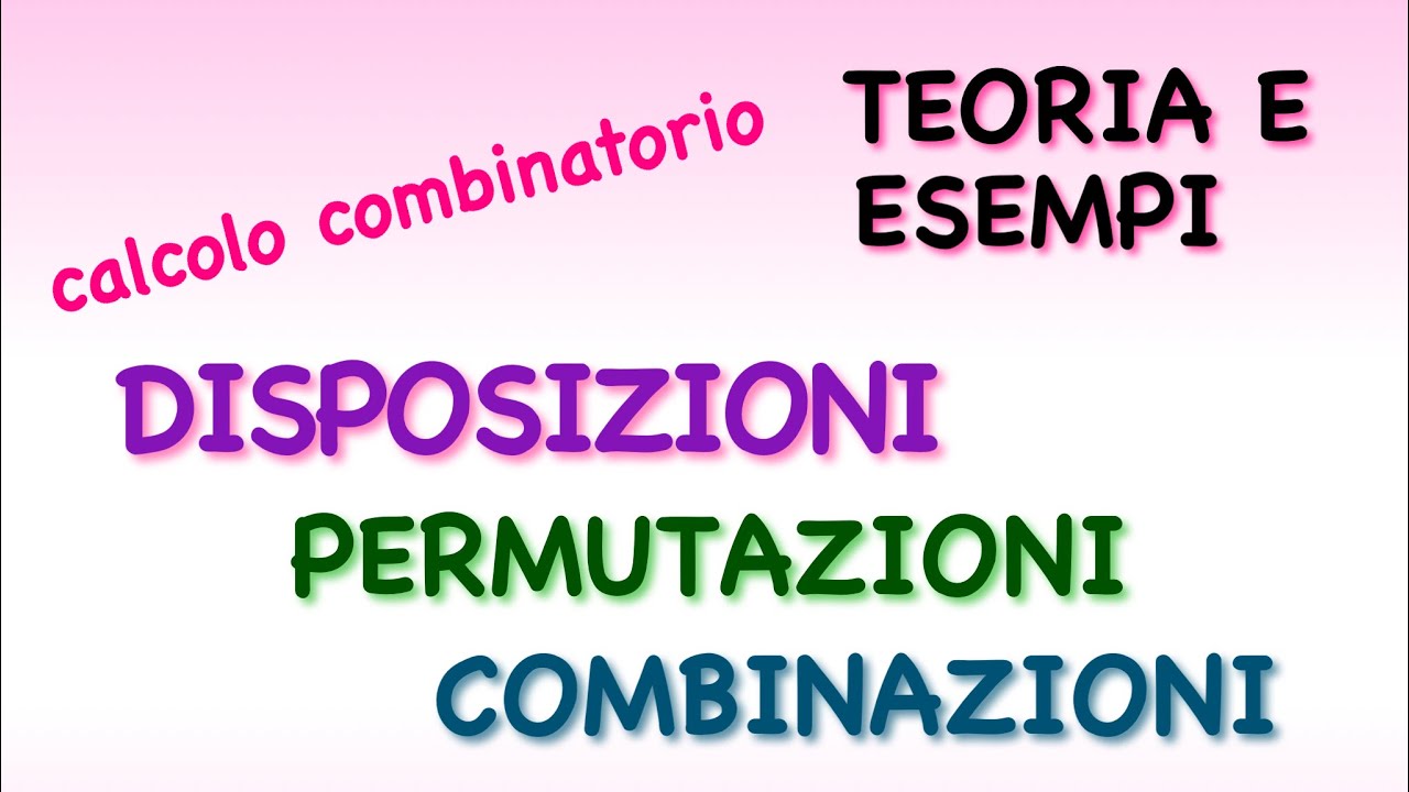 CALCOLO COMBINATORIO: la teoria DISPOSIZIONI-PERMUTAZIONI-COMBINAZIONI ...