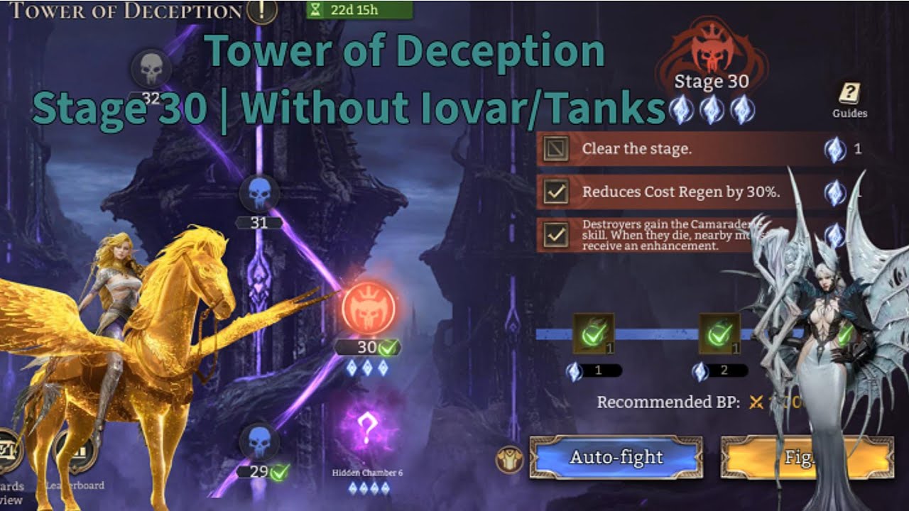 Tower of Deception Stage 30 | NO Iovar or Tanks | Watcher of Realms ...