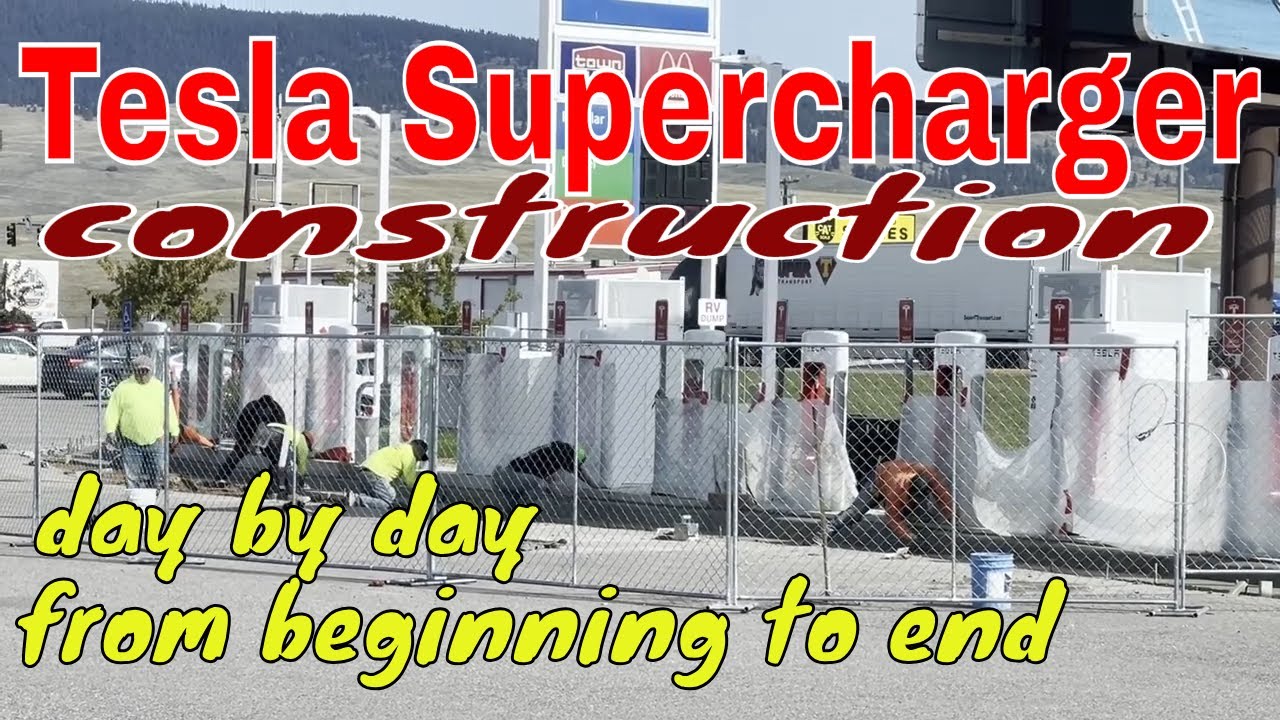 Tesla Supercharger construction Wye MT, day by day construction of ...