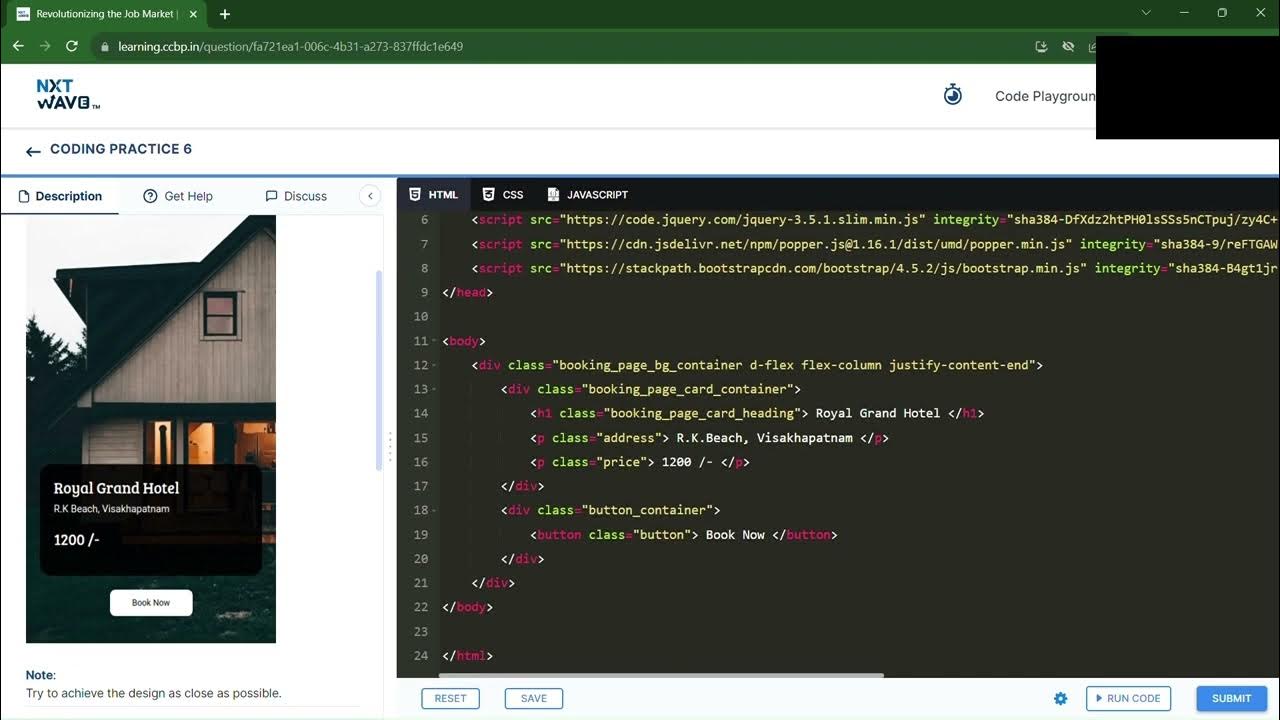Hotel Booking Page | Bootstrap | Coding Practice 6 | NxtWave | ccbp 4.o - YouTube