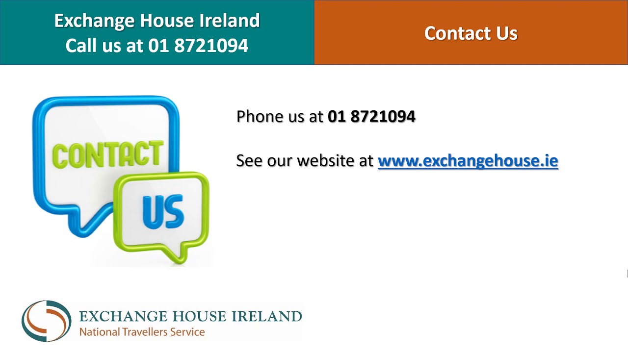 Call Exchange House Ireland 01 8721094 - YouTube