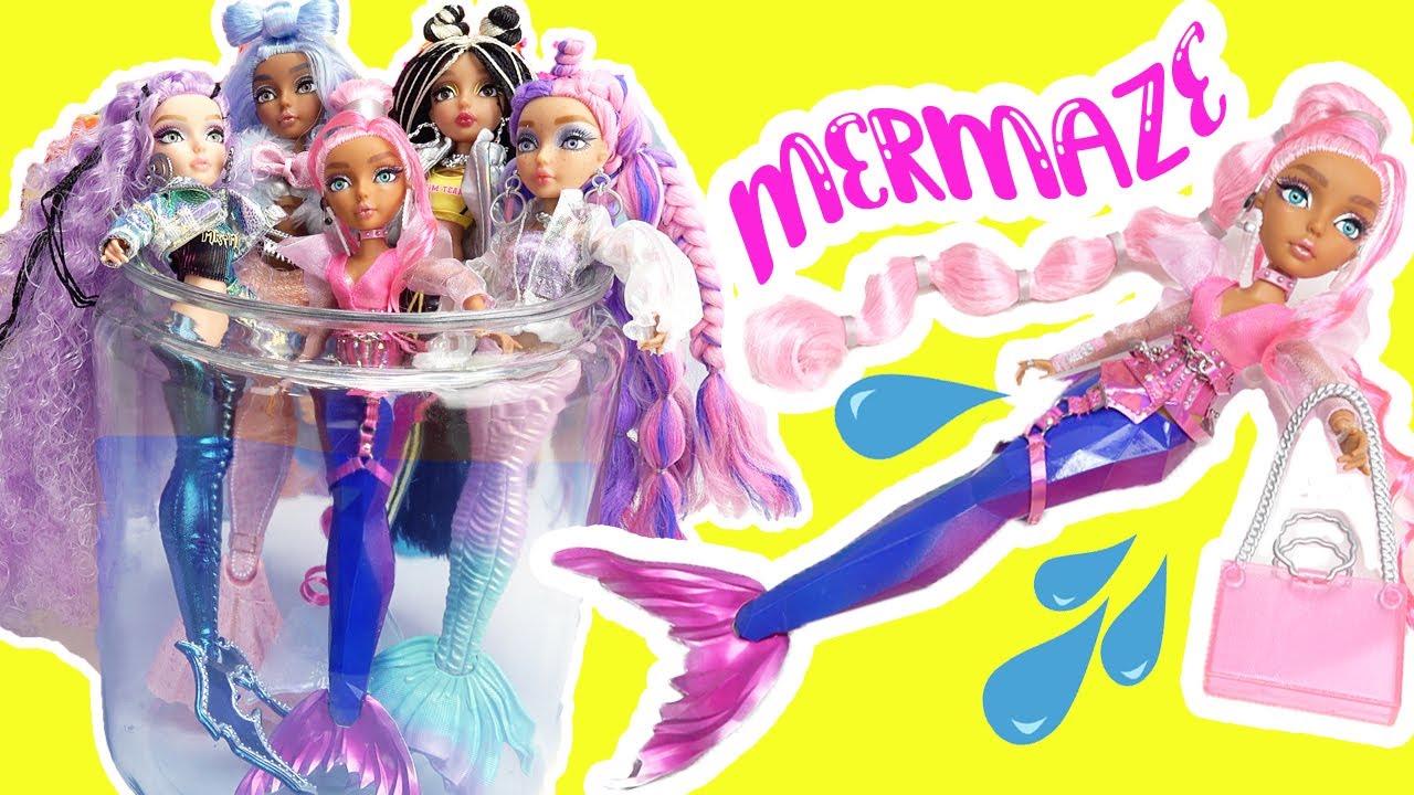 Mermaze Mermaid Dolls Find Treasure Surprises + DIY Mermaid Garden ...