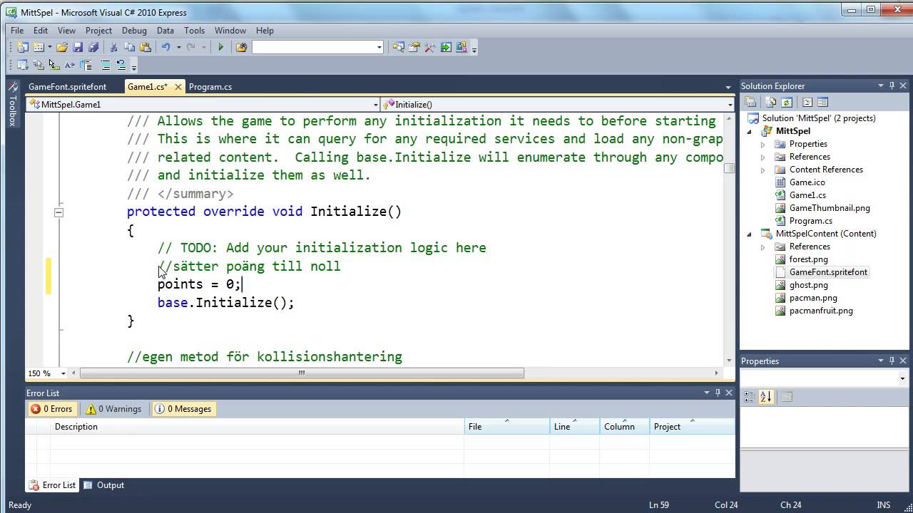 Spelprogrammering XNA 4 0 poäng i spel - YouTube