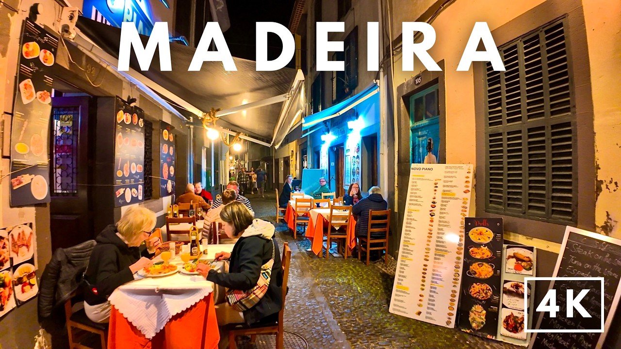 Madeira Night Walk: Funchal's Historic Streets in 4K HDR | Stunning ...