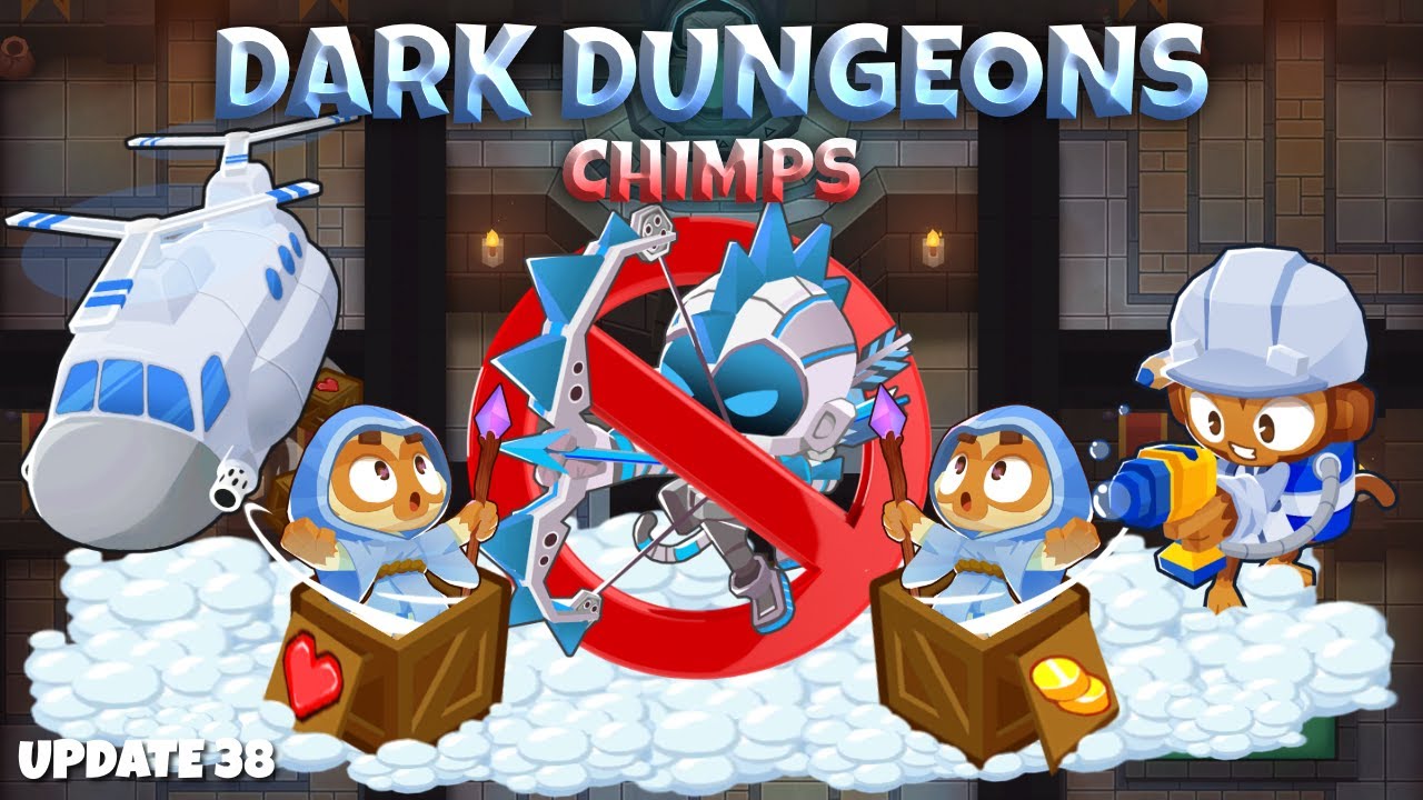 Dark Dungeons CHIMPS Gold Border: No Hero! — The Cleaning Crew (BTD6 ...