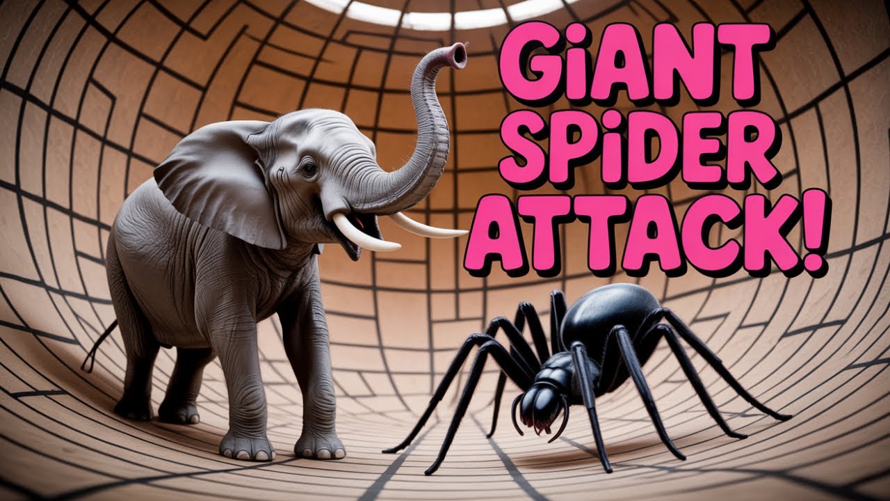 Giant spider Chasing Elephant in a terrible Maze - YouTube
