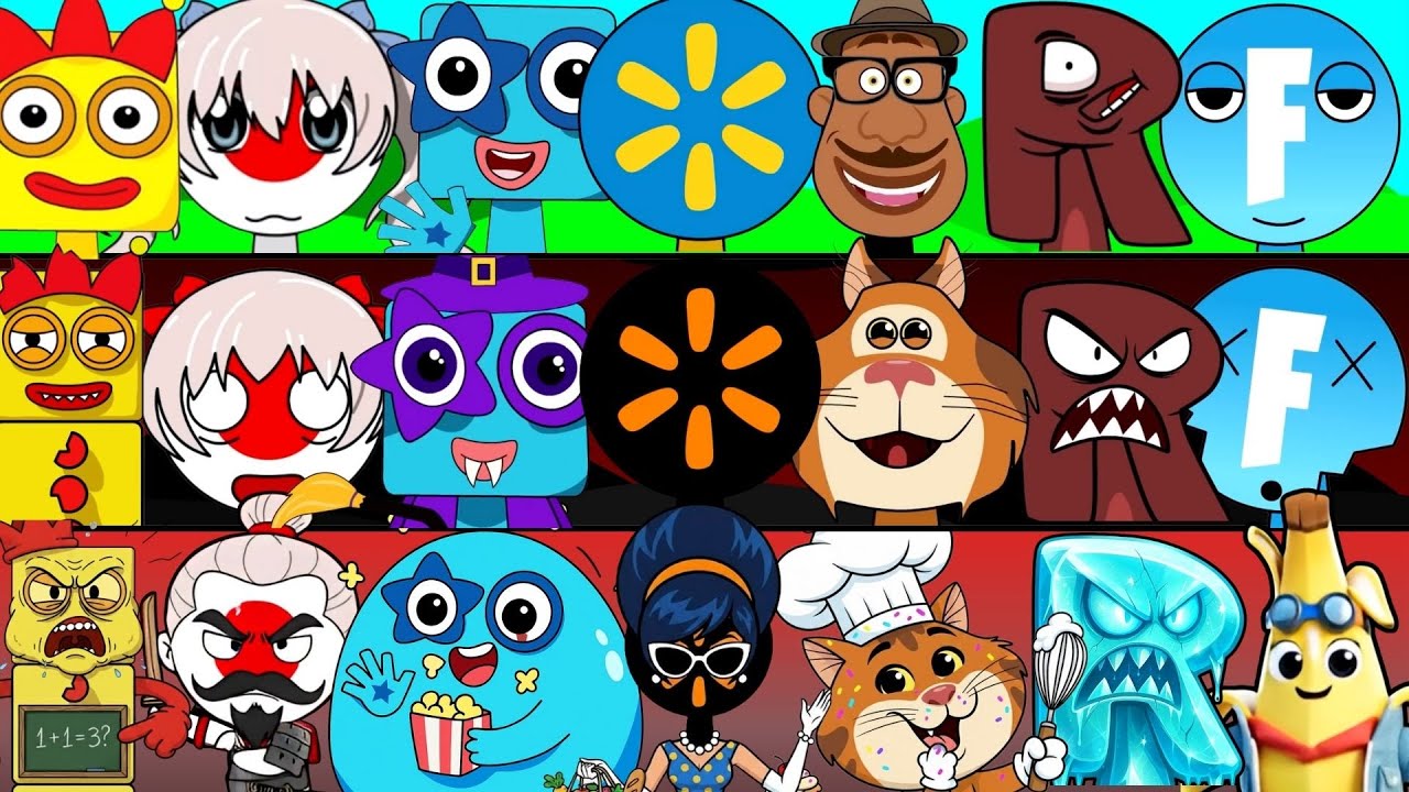 NEW! Incredibox Sprunki OC Phase 1 to Phase 3 THREE & FIVE ...