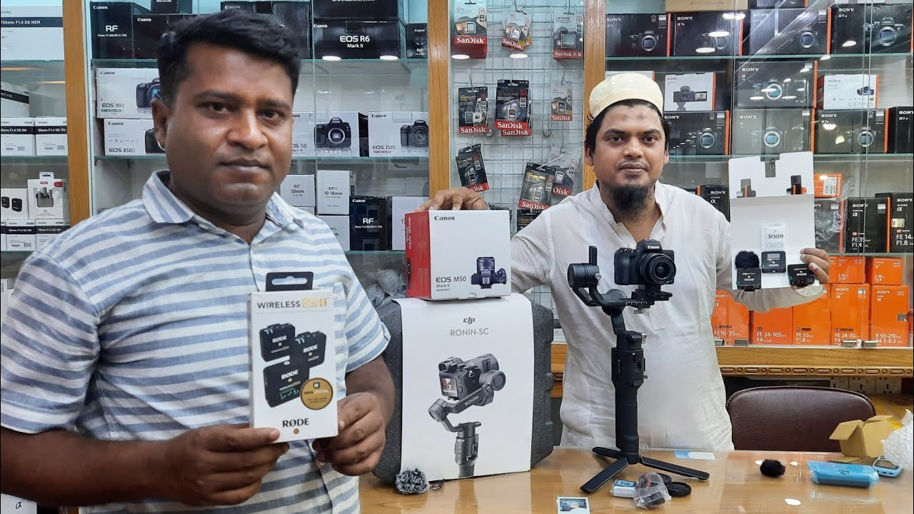 Canon eos M50 mark ll camera gimbal Dji Rode go II sandisk extreme pro ...