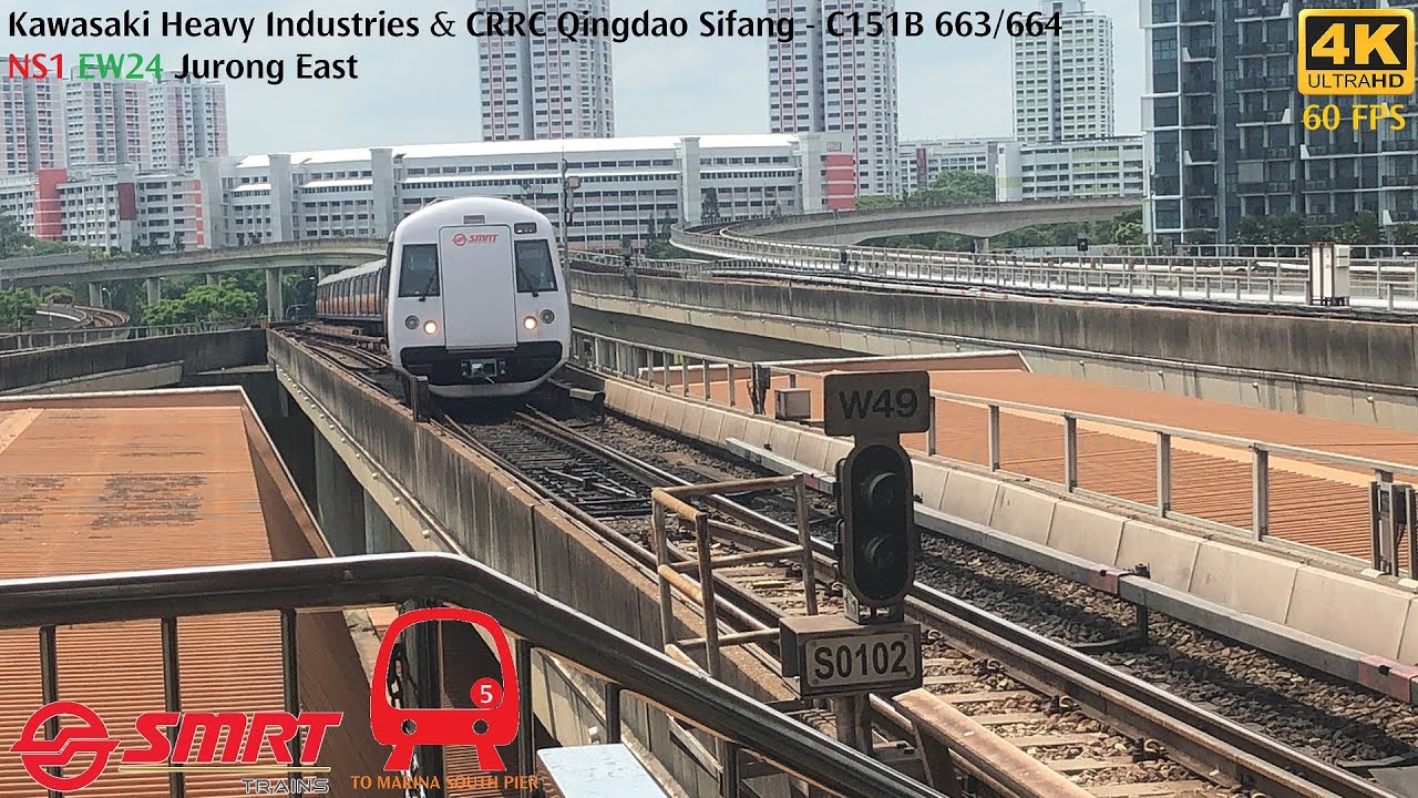 ⁴ᴷ⁶⁰ [White Devil] SMRT Trains, NSL Train at Jurong East - Kawasaki ...