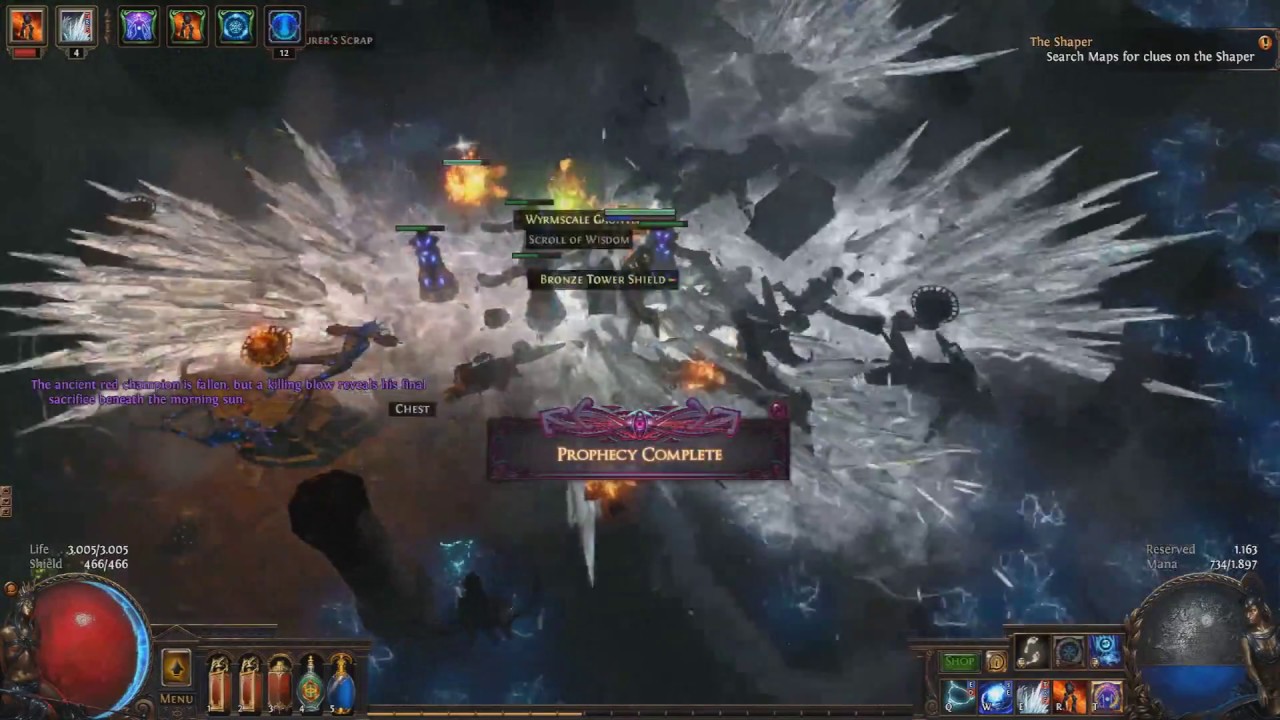 PoE - 4x Glacial Cascade Hierophant - T3 Vaal Pyramid Map - YouTube