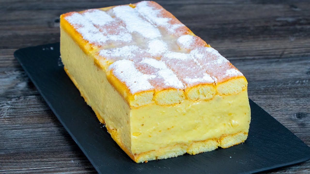 An ideal cake with sponge fingers and pastry cream. Without baking ...