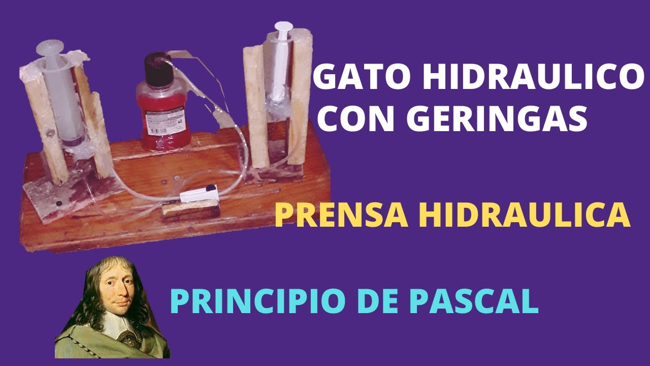PRINCIPIO DE PASCAL EXPERIMENTO (gato hidraulico con geringas) - YouTube