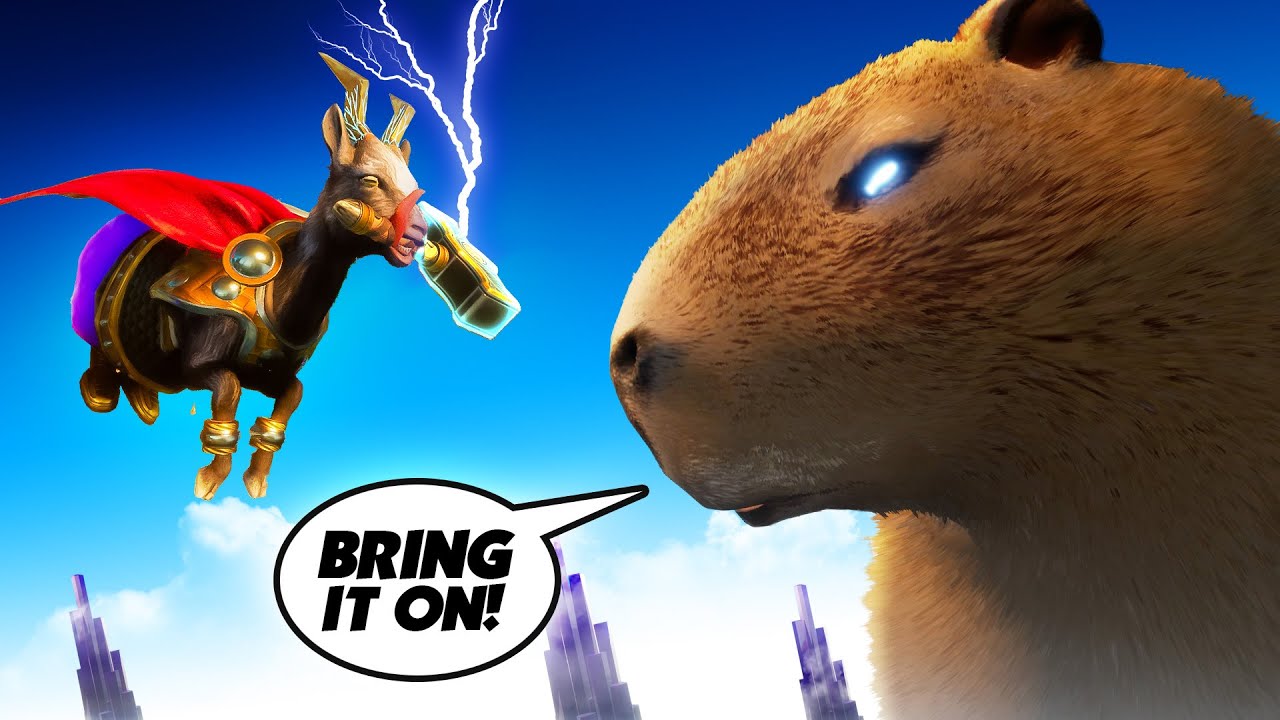 INSANE Goat Tries to Battle GIANT CAPYBARA - Goat Simulator 3 DLC - YouTube