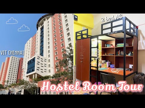Hostel Room Tour 🚪 | 2 Bed AC | VIT CHENNAI - YouTube