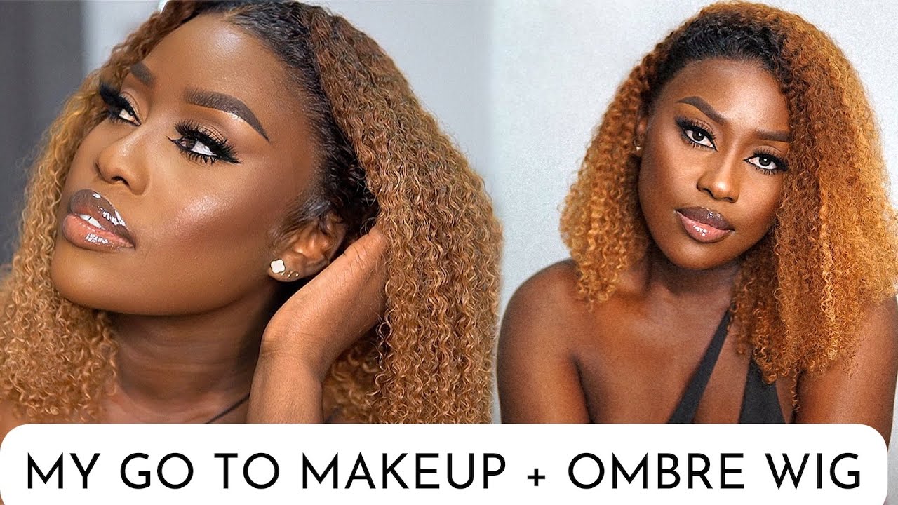 GRWM HAIR & MAKEUP:The Perfect OMBRE Lace Front Wig+My GO TO Makeup ...