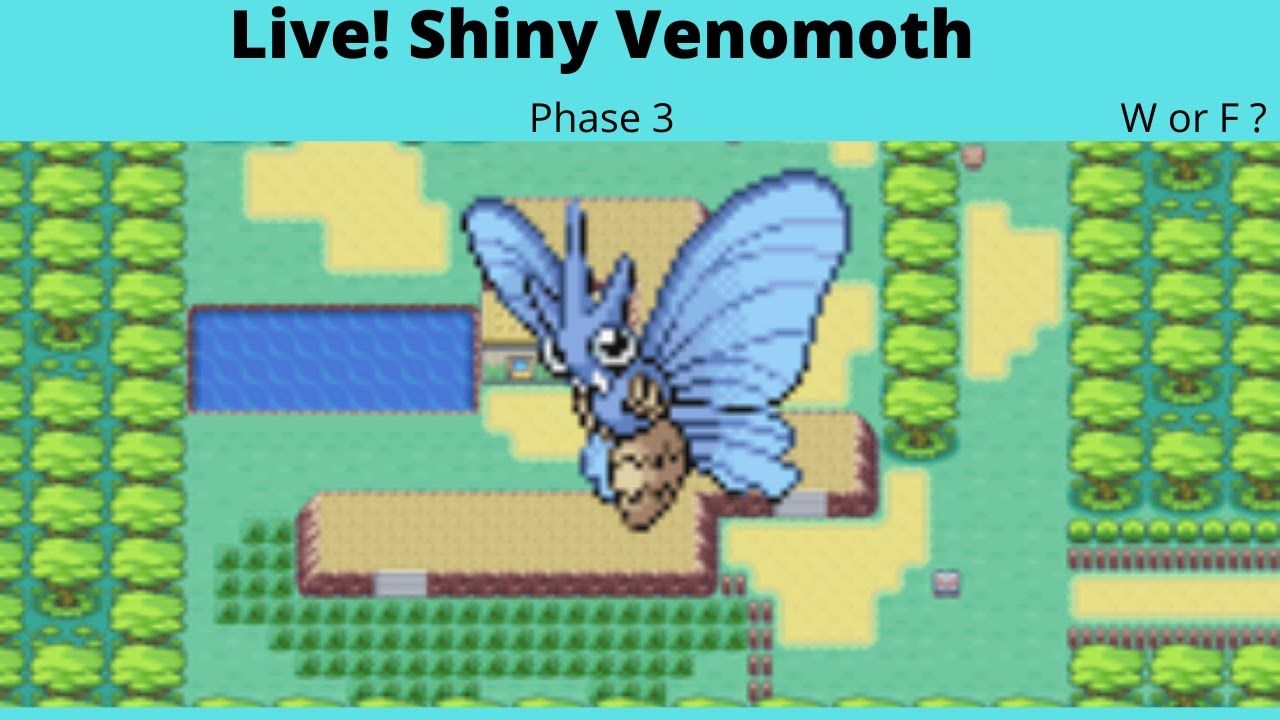 Live! Shiny Venomoth in the Fire Red Safari Zone after 3380 Encounters ...