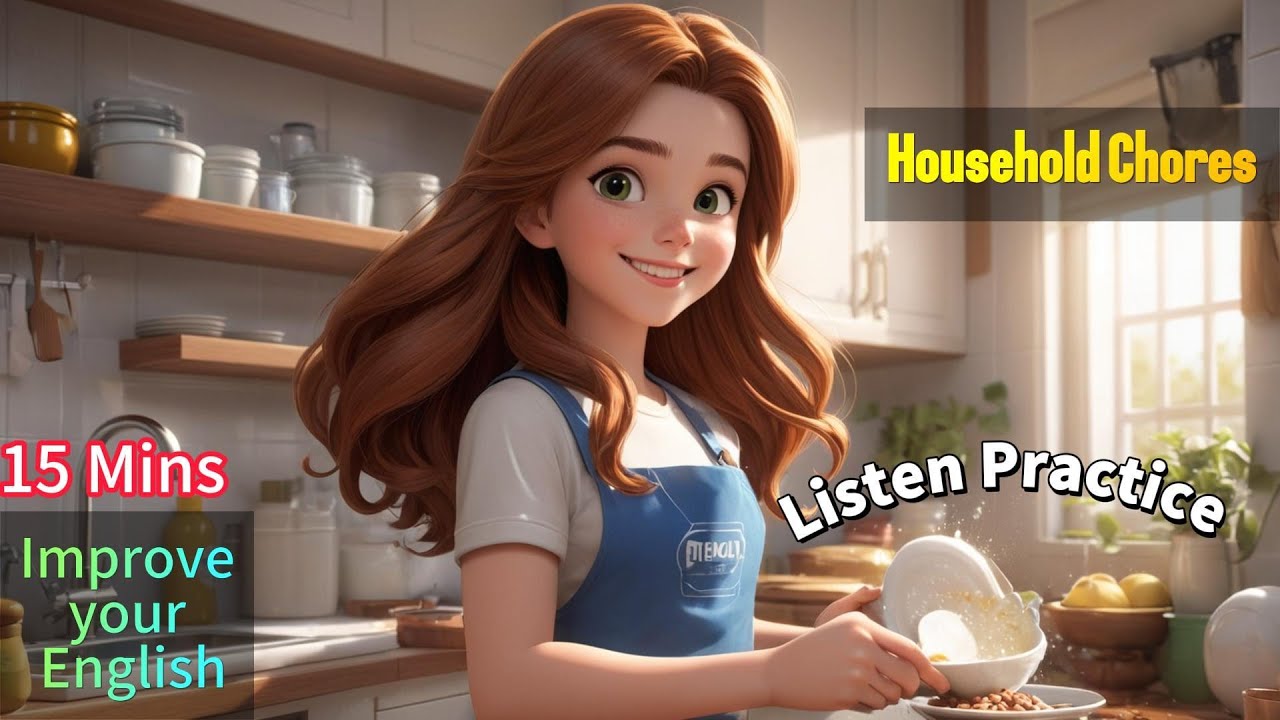 Chores (Housework) Listening Practice |15 Mins Improve your English ...