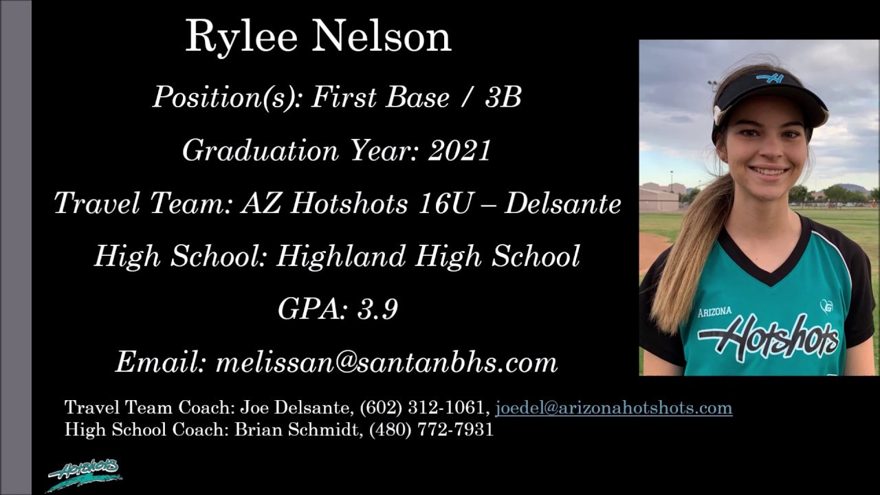 Rylee Nelson Softball Skills Video - 2021 1B 3B - YouTube