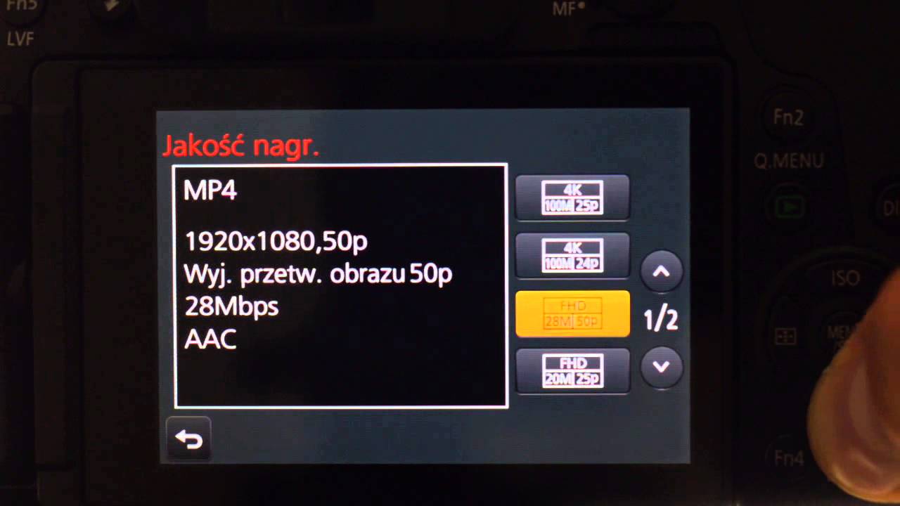 Panasonic Lumix G7 - menu Film - YouTube