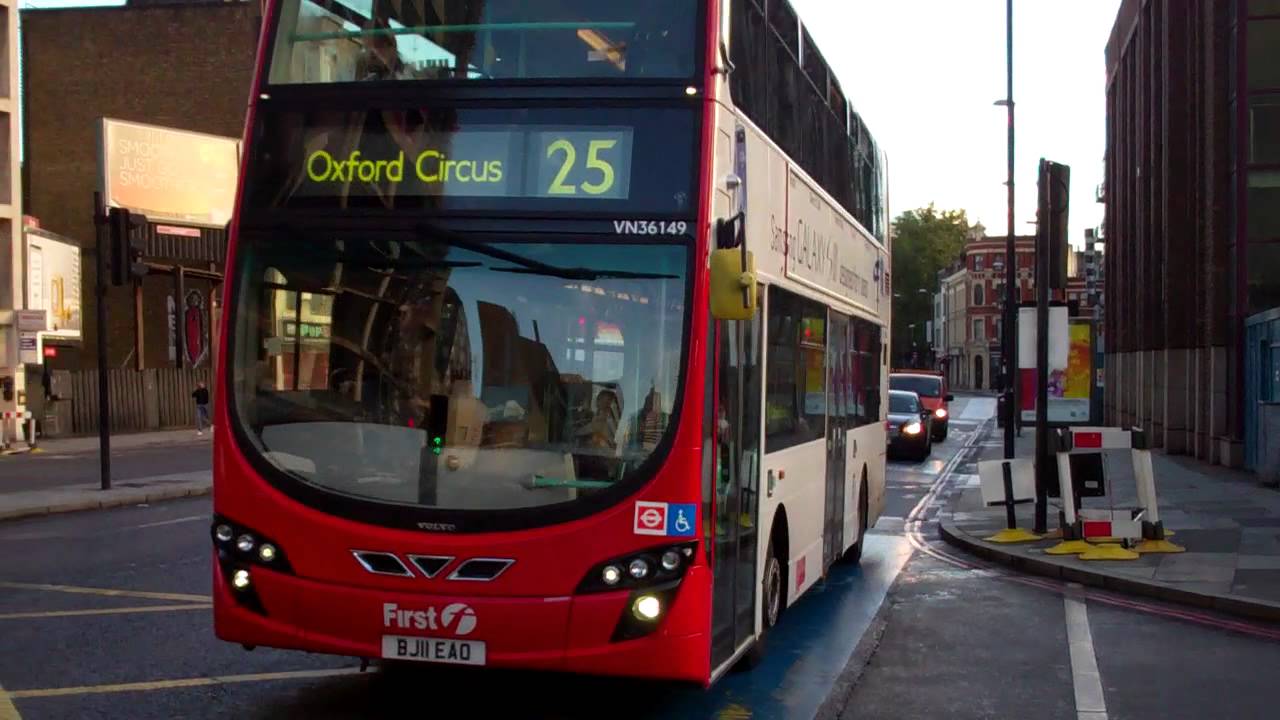 First London Route 25 VN36149 BJ11EAO Wright Eclipse Gemini 2 VolvoB9TL ...