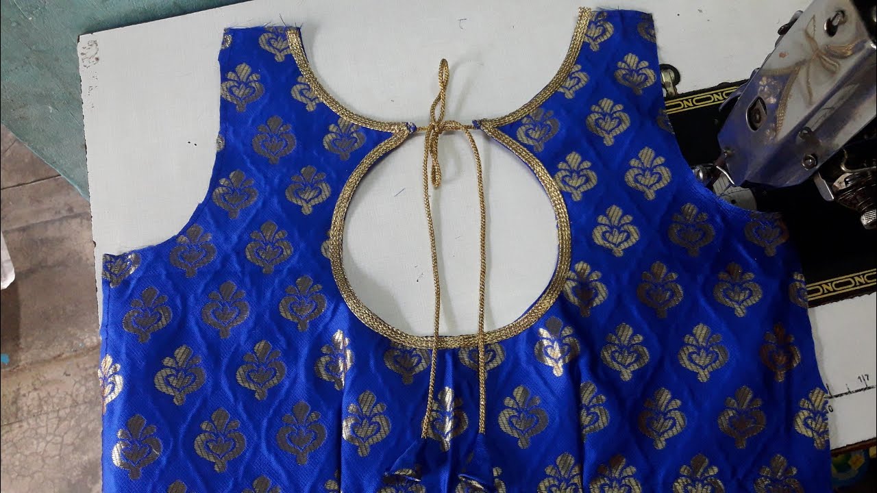 Simple pot neck blouse back part cutting &stiching - YouTube