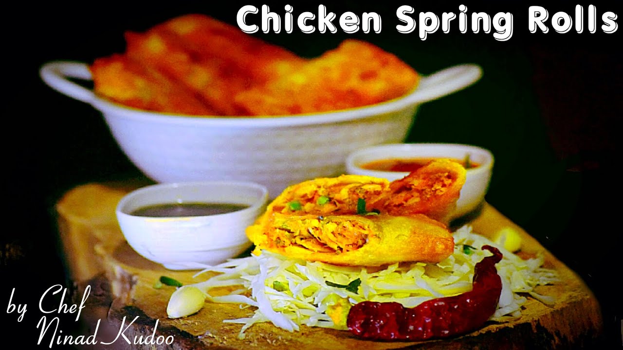 Tempting Chicken Spring Rolls | Yummy & Kurkure Chicken Spring Rolls ...