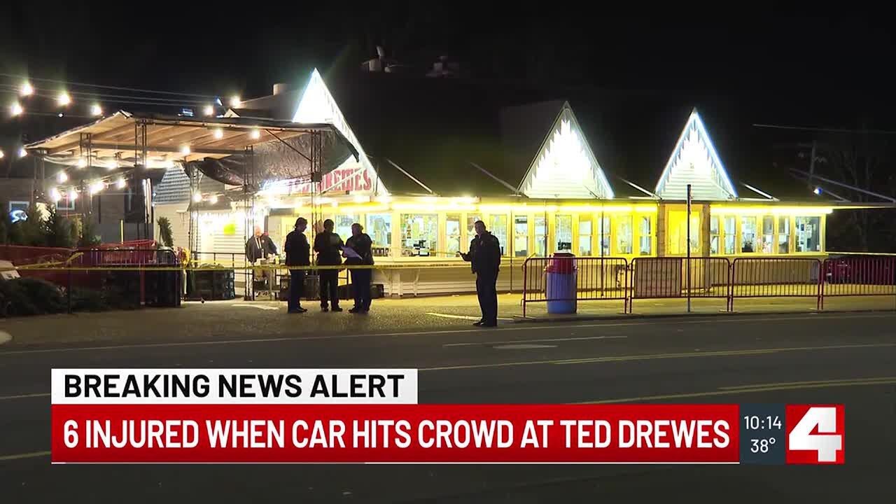 6 injured after being struck by car at Ted Drewes - YouTube