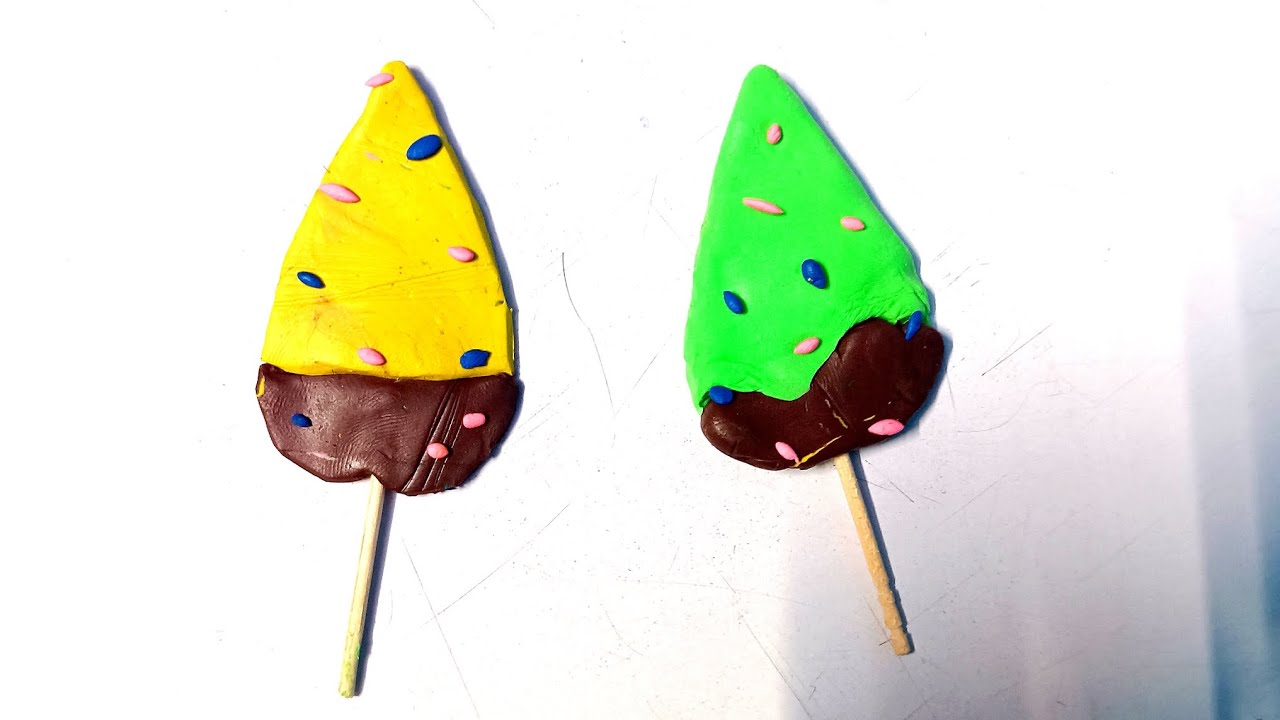 Clay Art Popsicle | Play Dough Fruit Popsicle| Summer Special Crafts ...