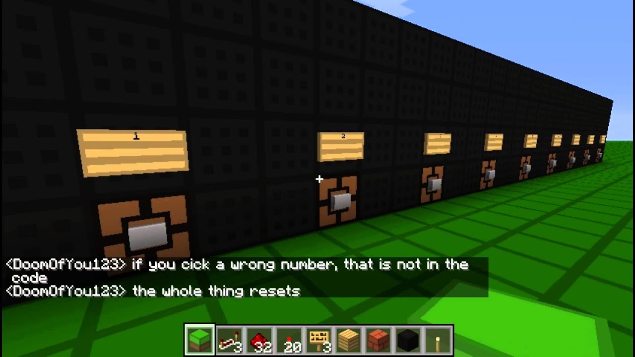 Minecraft redstone creation - Combination lock - YouTube