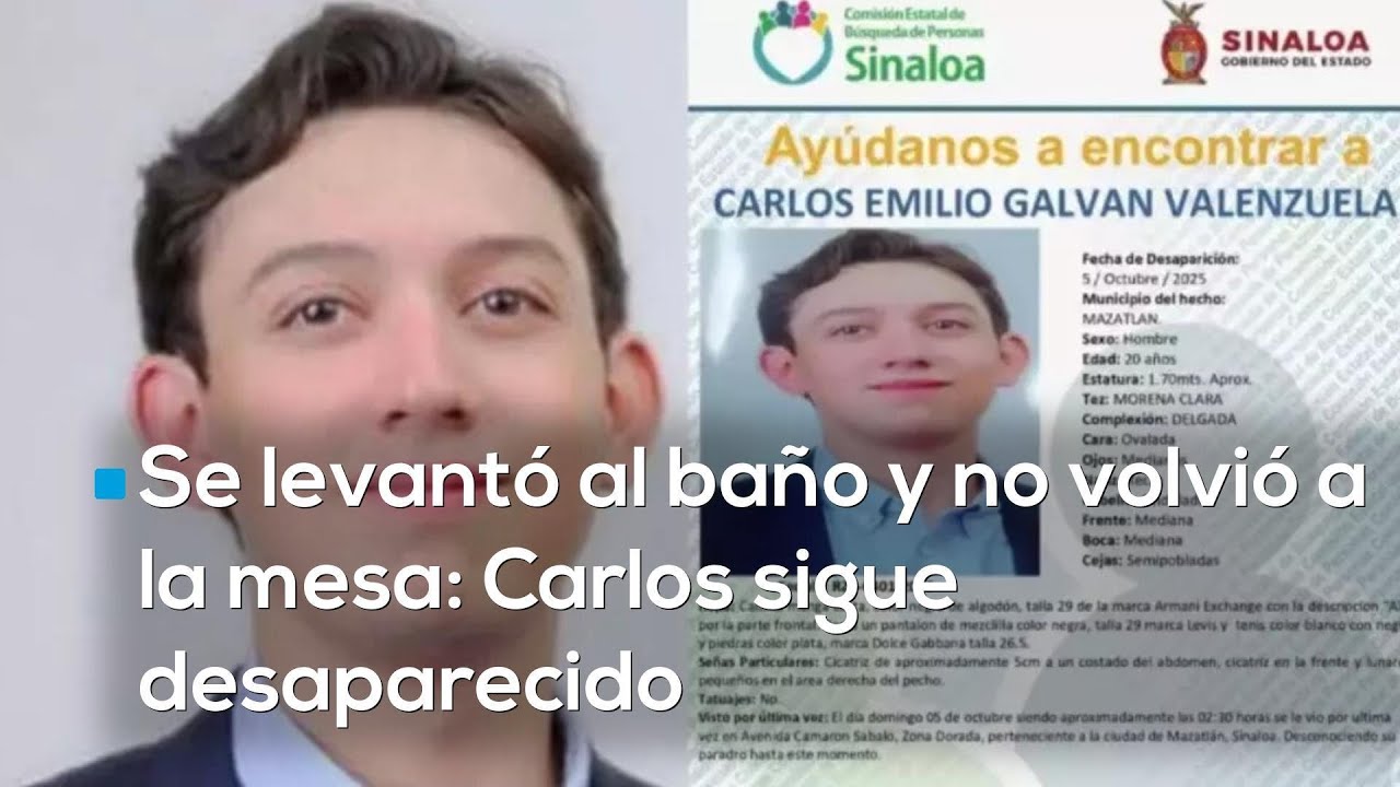 Se levantó al baño y no volvió a la mesa: Carlos Emilio sigue ...