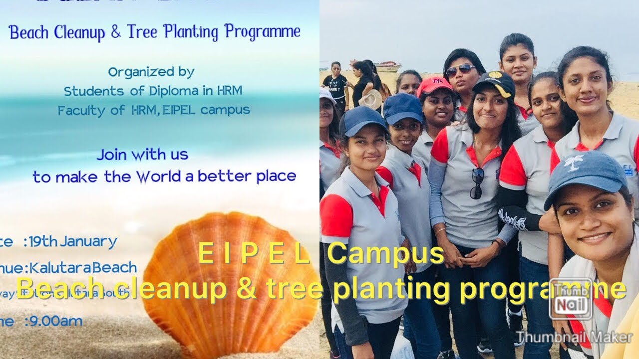 EIPEL Campus students conducted beach cleaning programme - YouTube