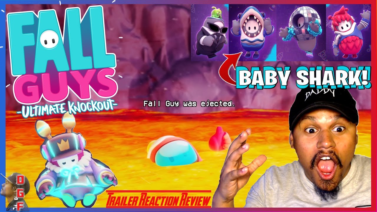 FALL GUYS X AMONG US SEASON 4 OFFICAL TRAILER REACTION! BABY SHARK 🦈 ...