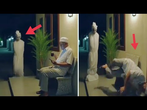 PAK HAJI KAGET ADA POCONG ! TOP 8 PENAMPAKAN HANTU TERJELAS DAN TERSERAM YANG VIRAL DI INTERNET