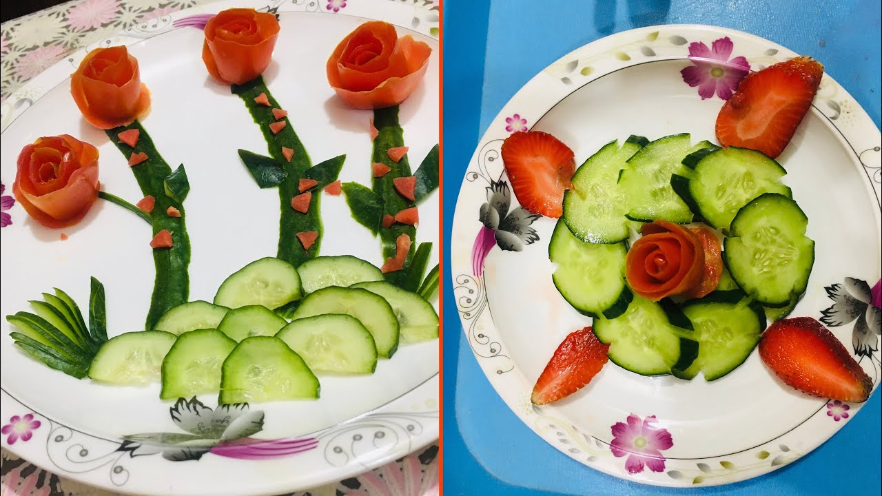 Tomatoes 🍅 flower ideas||how to make yummy||salad decoration||flower ...