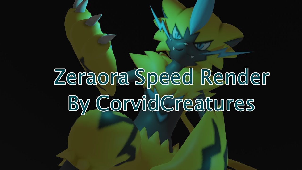 Zeraora Speed Render || Pokémon 3D modeling timelapse - YouTube