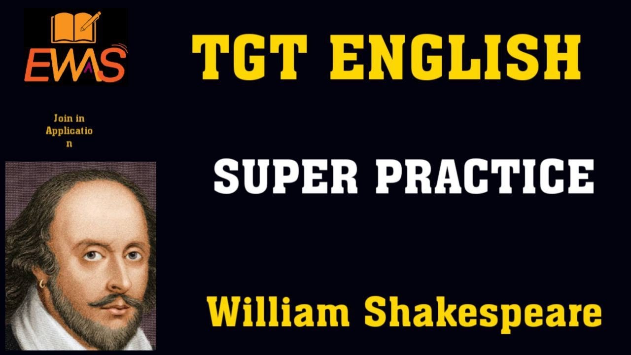 🎯 TGT English Super Practice William Shakespeare MCQs EWAS - YouTube
