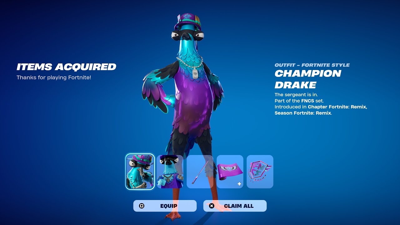 How Many Points Do You Need To Get FNCS Champion Drake Skin in Fortnite ...