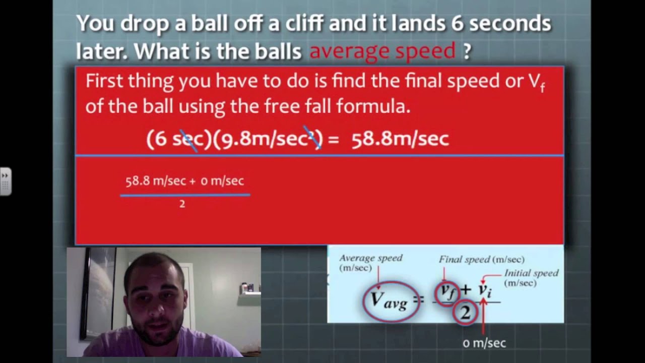 free fall math - YouTube