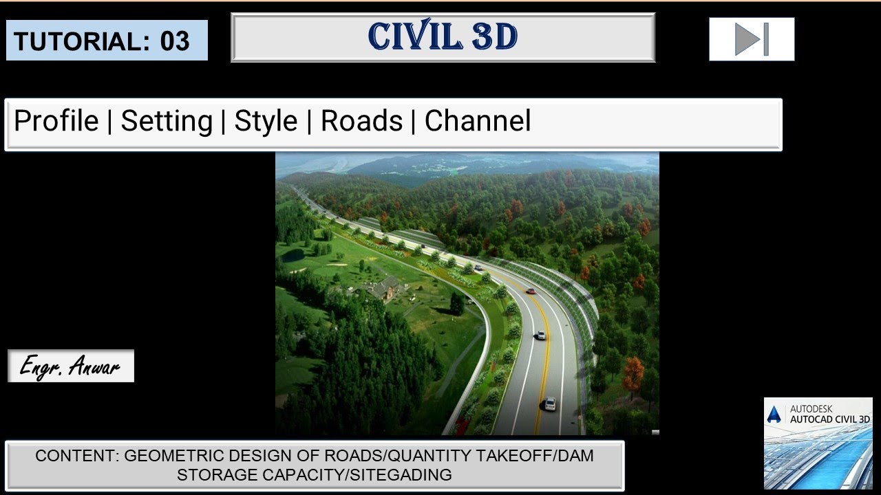 3-Profile | Setting | Style | Roads | Civil 3D Autodesk - YouTube